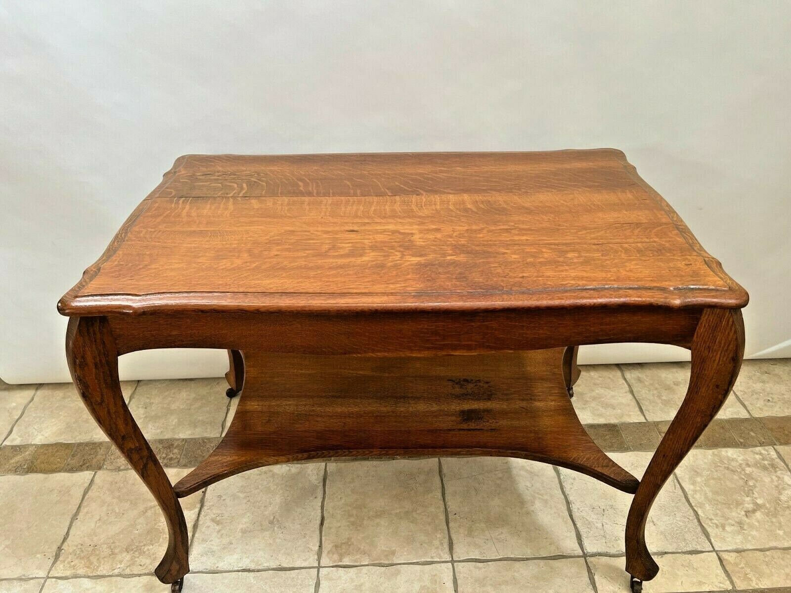 Antique Desk Library Table by Wolverine Mfg One Drawer Bottom Shelf ...