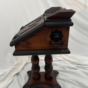 Antique Davenport Ship Captain's Desk Flip up Top Hand Forged Iron ...