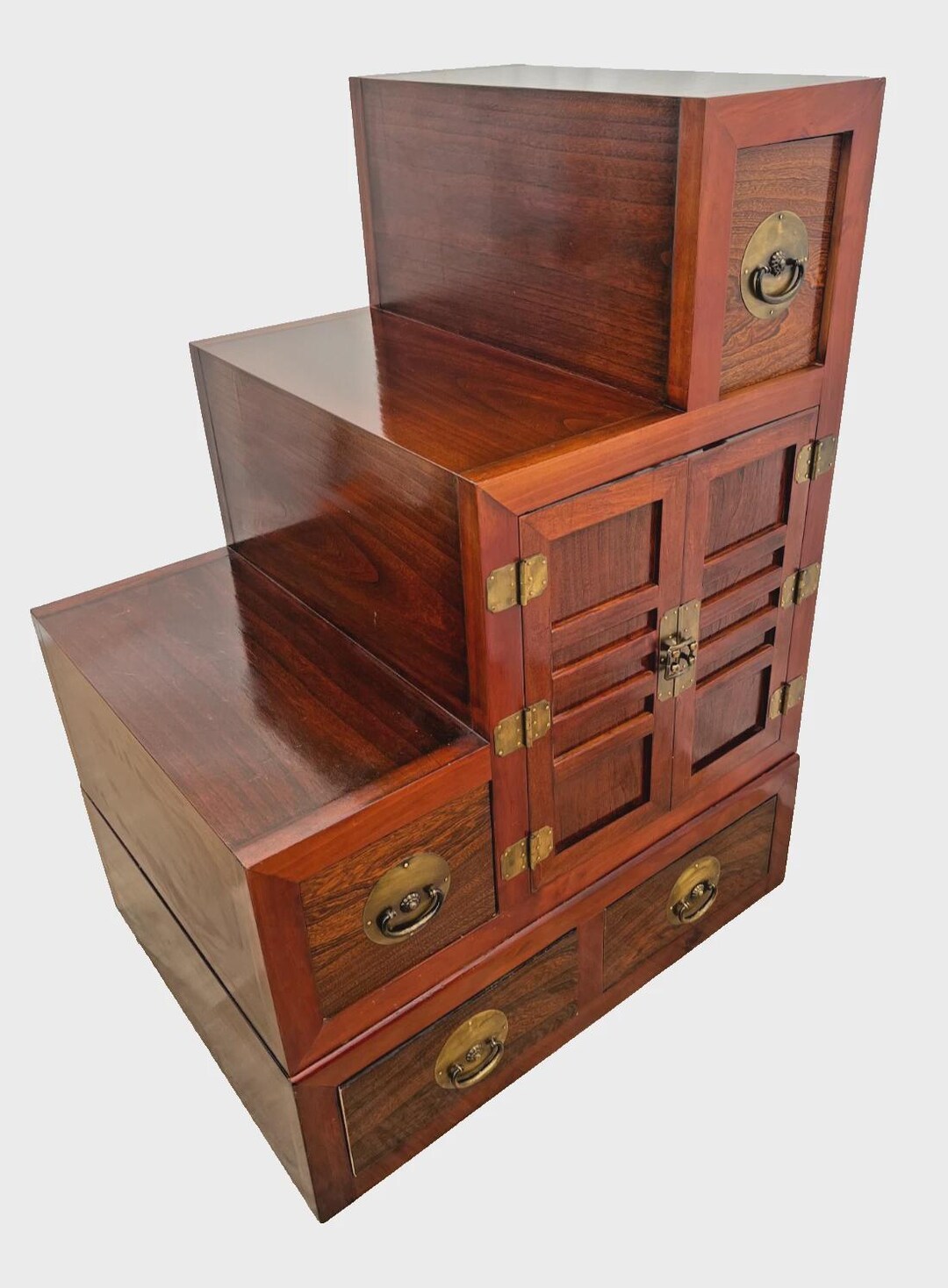 Japanese Kaidan Tansu Step Chest Cabinet Four Pass Through Drawers Hand ...