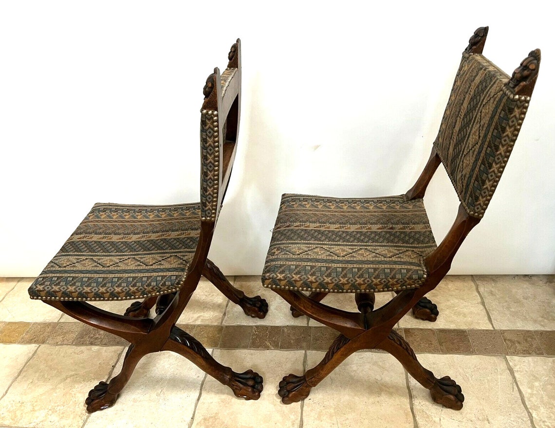 Antique Gothic Accent Chairs Gargoyle Lion Heads Large Claw - Etsy