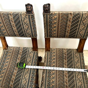 Antique Gothic Accent Chairs Gargoyle Lion Heads Large Claw Paw Feet ...