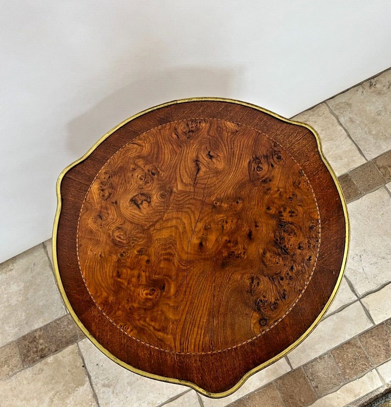 Antique Drum Table Entry Stand Round Pedestal Tri Legs Brass Ormolu ...