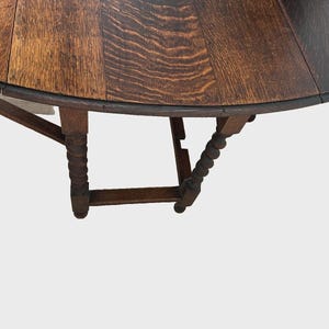 Antique Oval Barley Twist Gate Leg Kitchen Table Drop Side Leaf Tiger ...