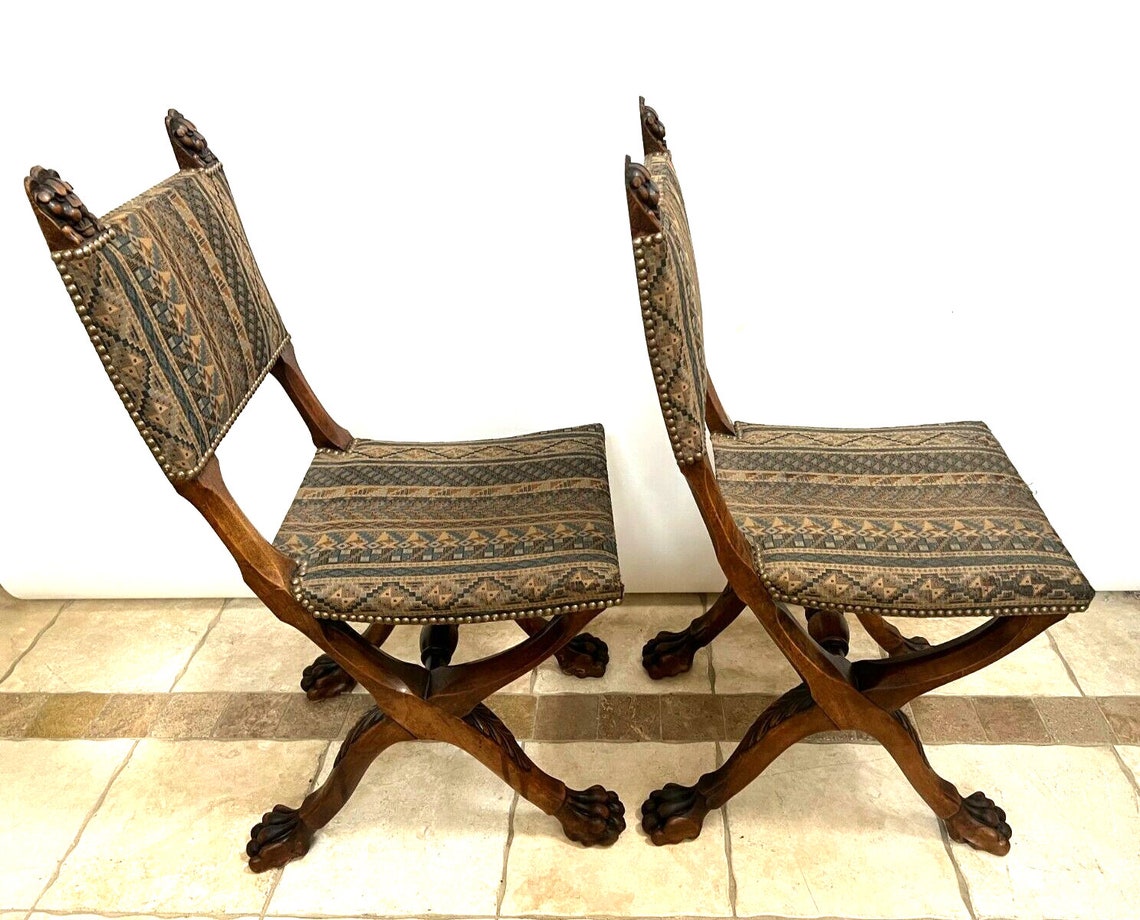 Antique Gothic Accent Chairs Gargoyle Lion Heads Large Claw - Etsy