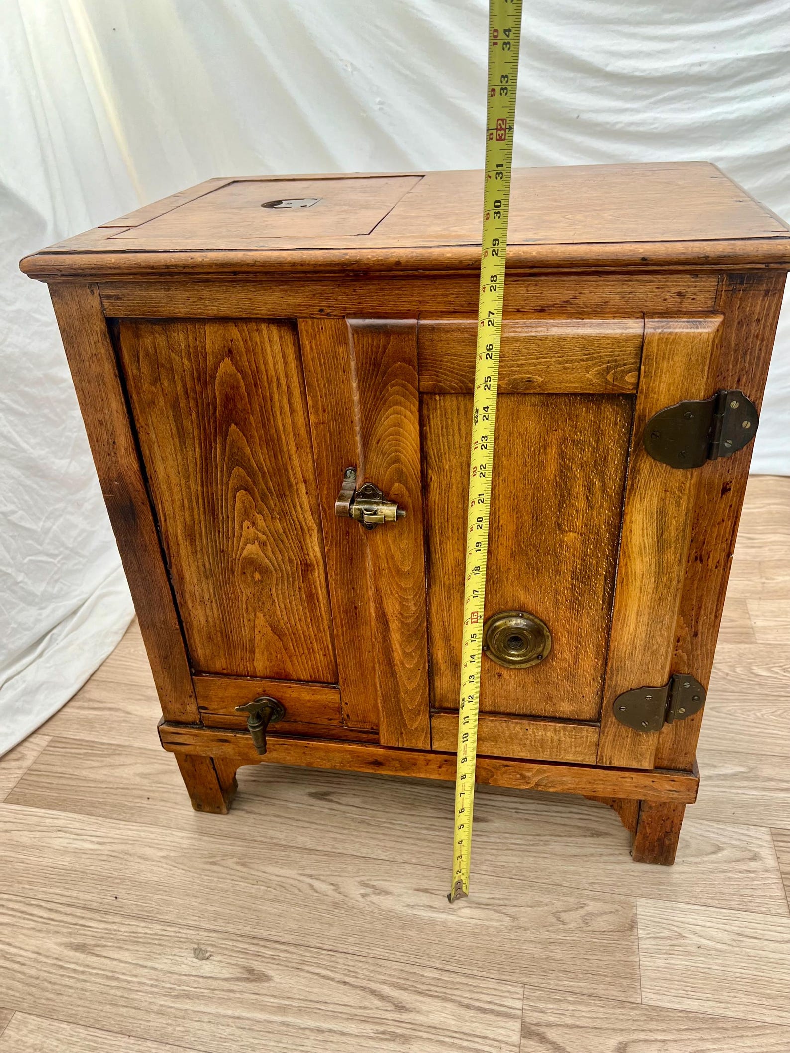 Italian Antique Ice Box Two Storage Cabinets Four Racks Top Access ...
