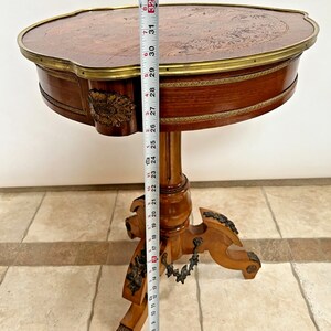 Antique Drum Table Entry Stand Round Pedestal Tri Legs Brass Ormolu ...