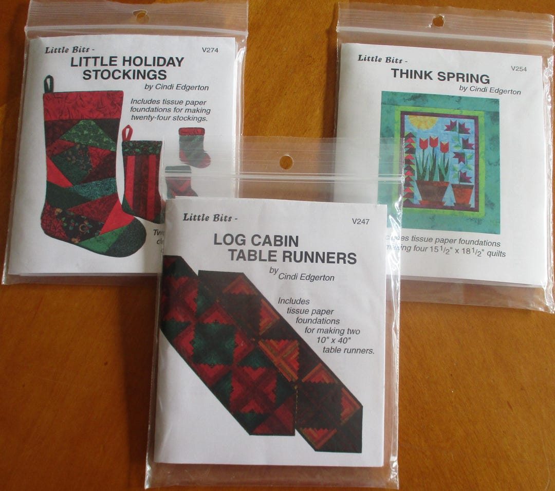 Little Bits 3 Lot Patterns by Cindi Edgerton Quilt Pattern - Etsy