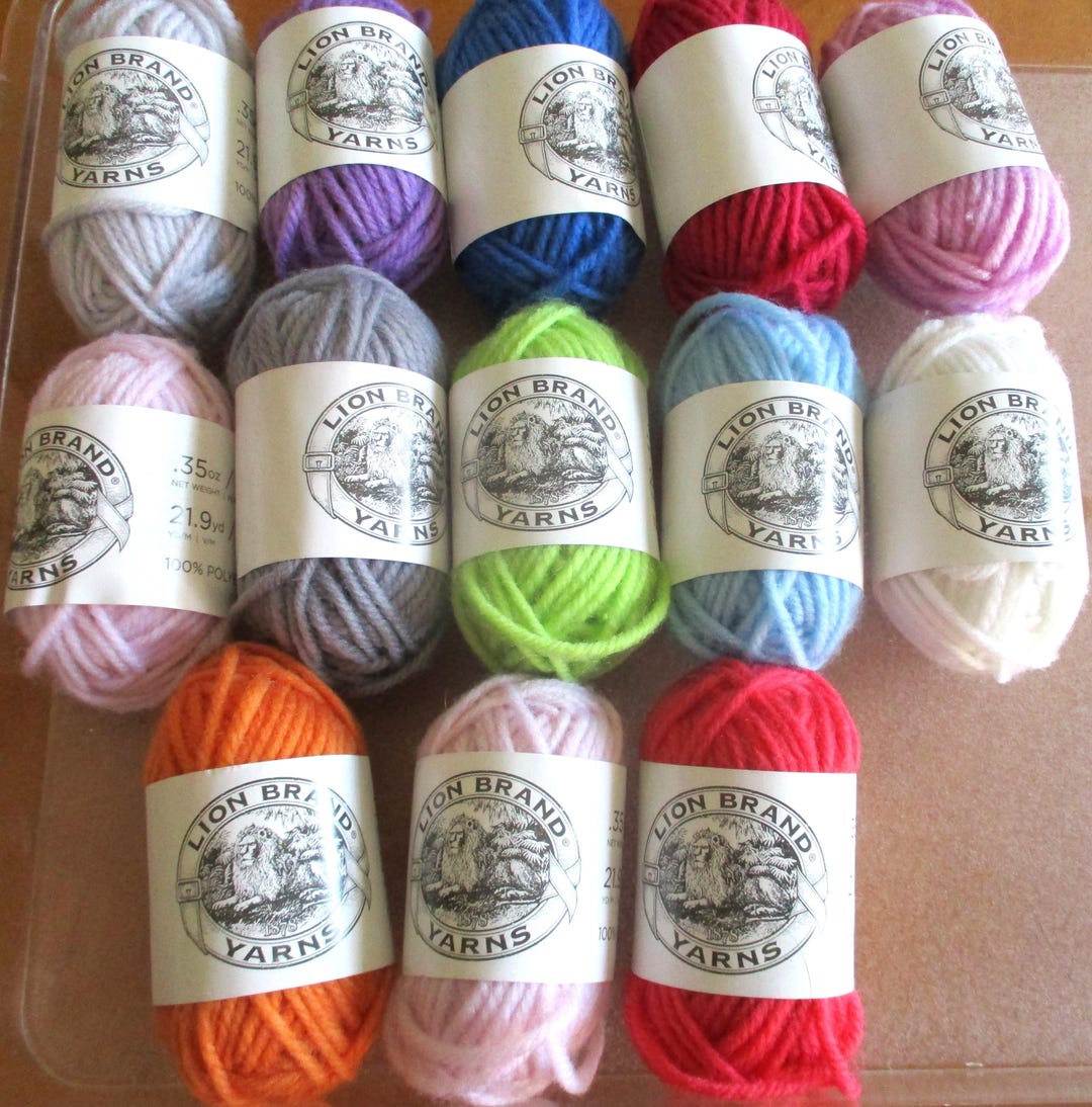 Lion Brand Yarns Lot B of 13 Miniature Skeins Multicolors - Etsy