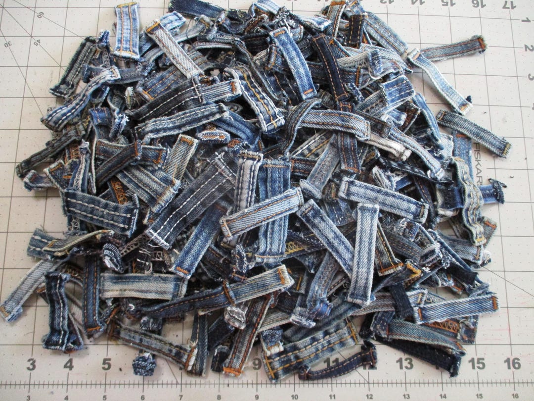 100 Jeans Loops: Upcycled Denim Scrap for Arts & Crafts - Etsy