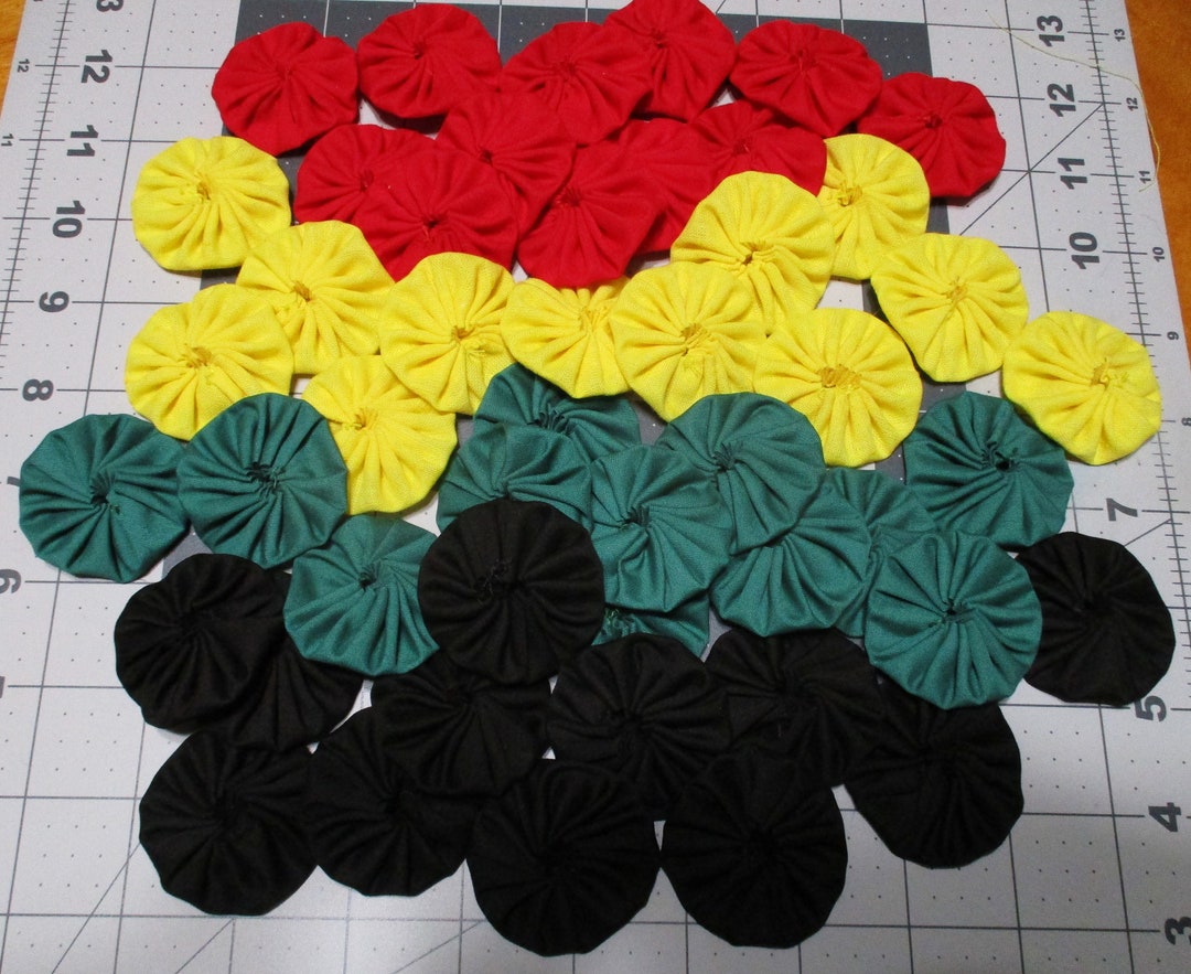 48 Yo Yos Rasta Red Yellow Green Blacks Reggae Fabric Cotton - Etsy