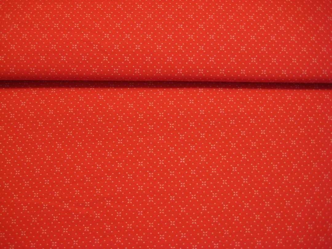 Vintage Bright Red Calico Fabric Cotton for Quilting and - Etsy