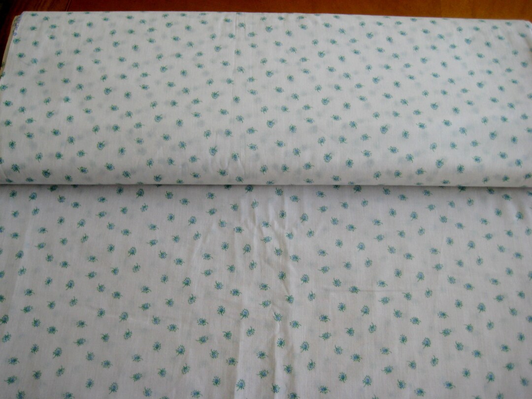 Fabric Cotton Wamsutta OTC M Lowenstein Blue Buds Roses - Etsy