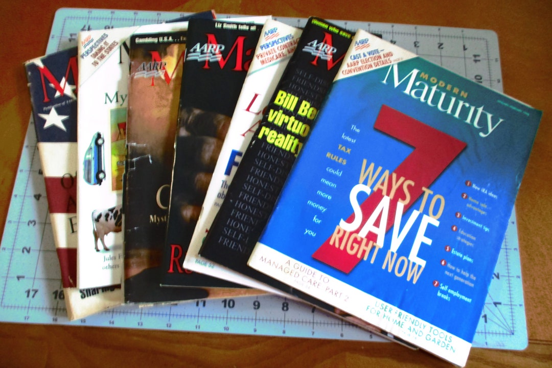 7 Modern Maturity - Vintage - Magazine Lot- Ephemera , Junk Journal ...