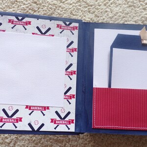 6x6 Dark Red Navy Blue Baseball Scrapbook Album - Etsy