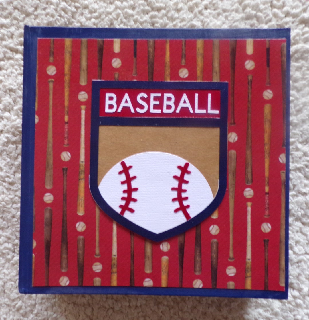 6x6 Dark Red Navy Blue Baseball Scrapbook Album - Etsy