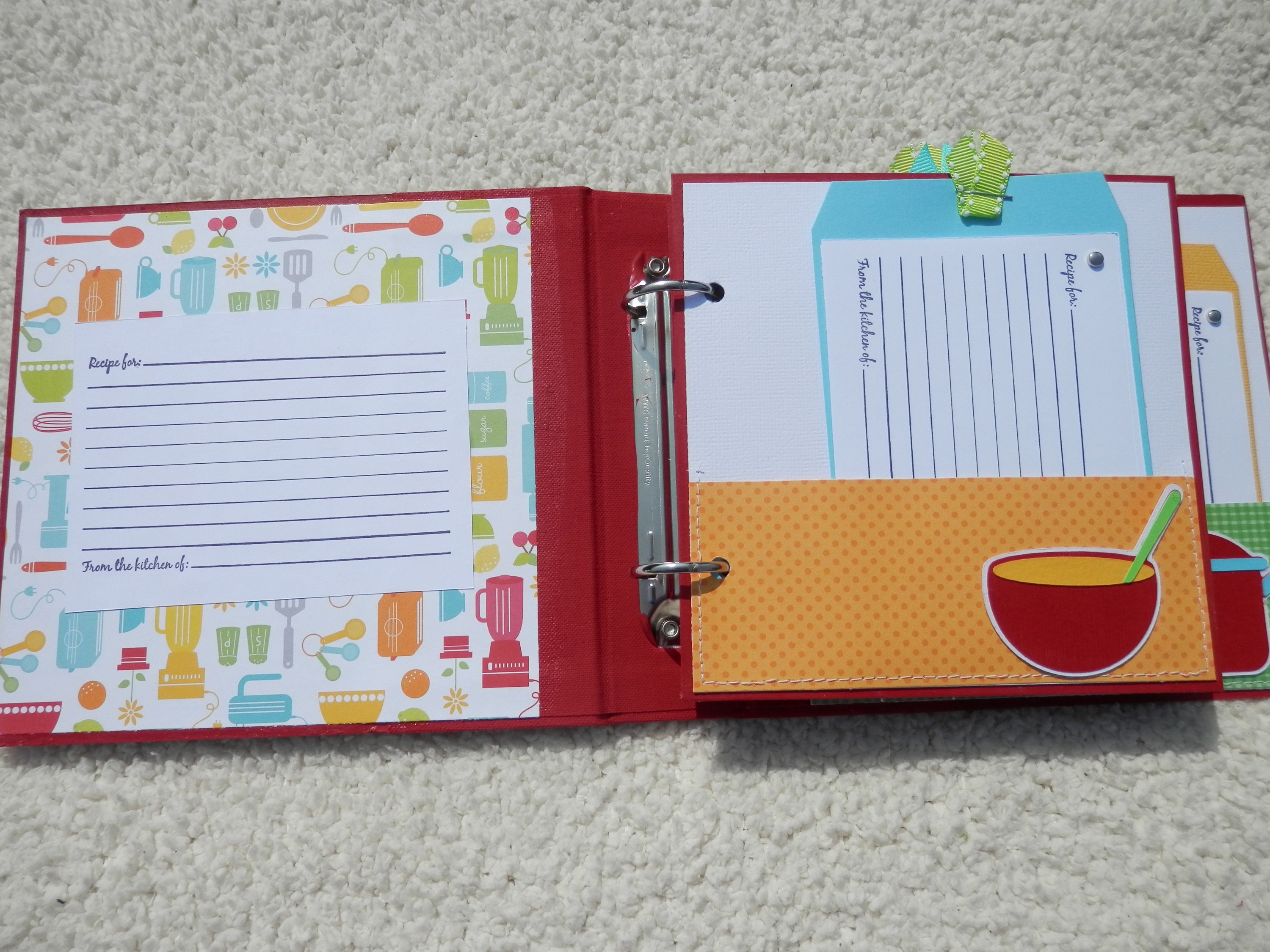 6x6 Recipe Scrapbook with Kitchen Word Art Red Album | Etsy