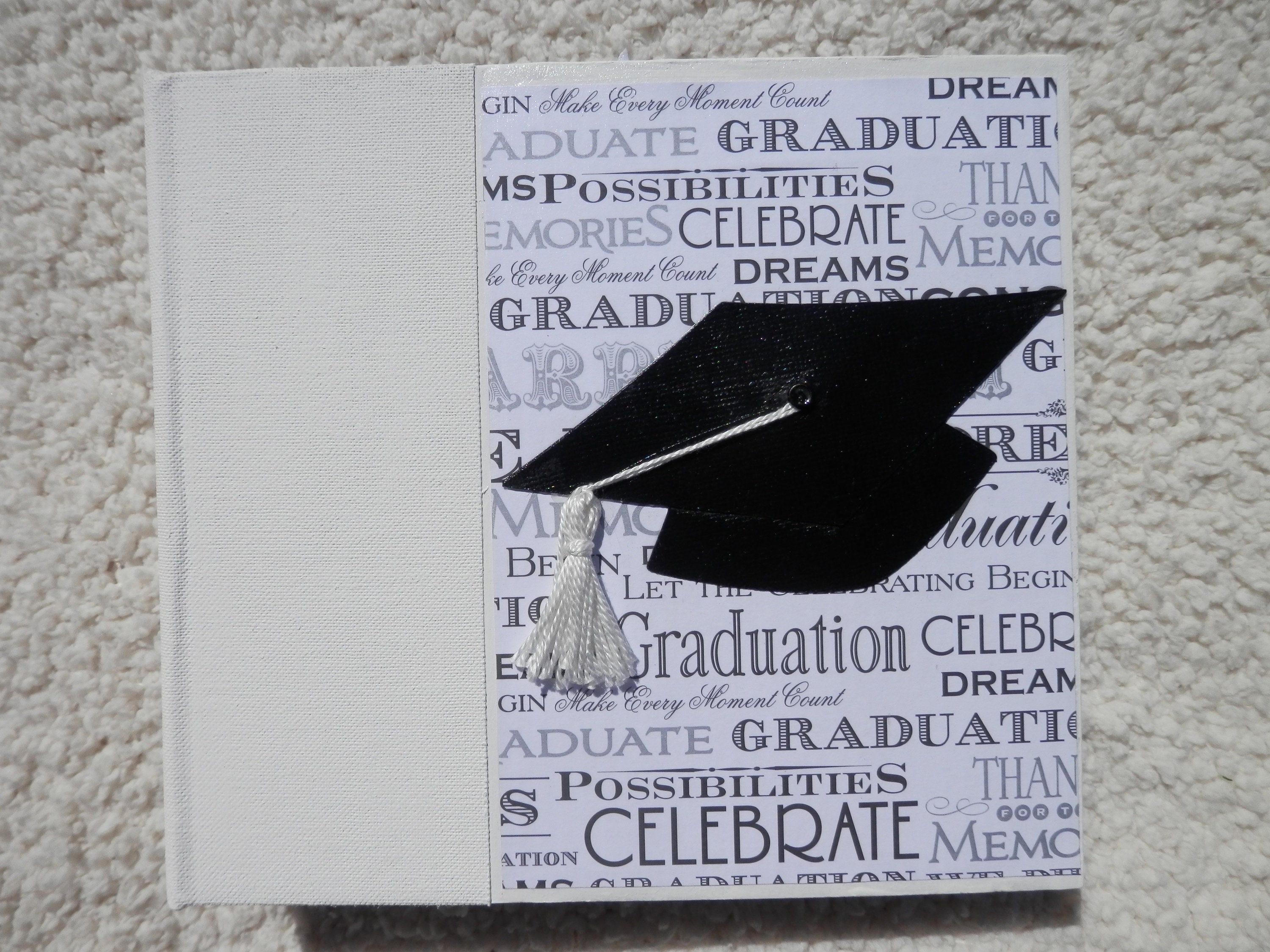 6x6 White Black Graduation Scrapbook Album with Cap & Tassel | Etsy