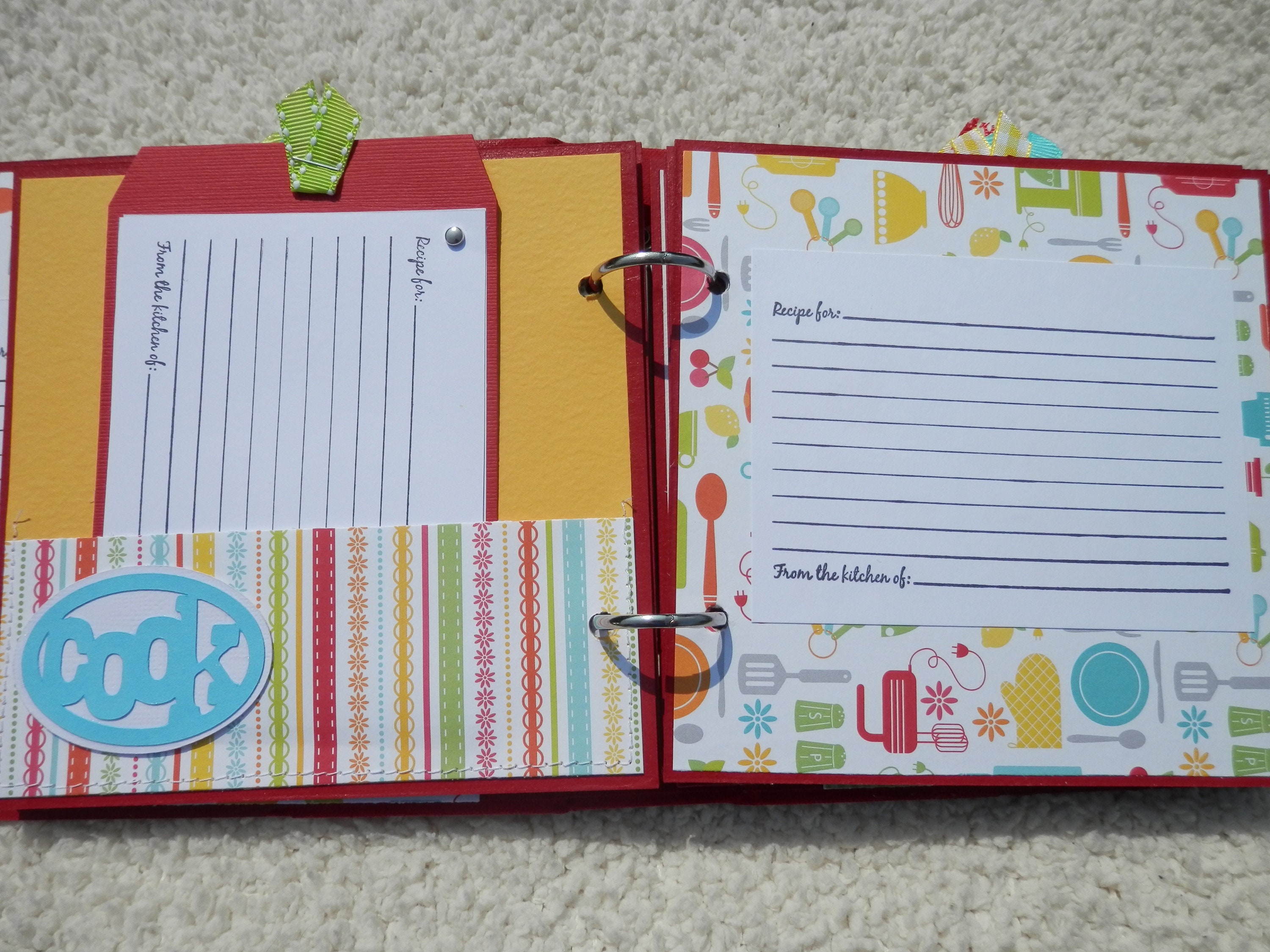 6x6 Recipe Scrapbook with Kitchen Word Art Red Album | Etsy