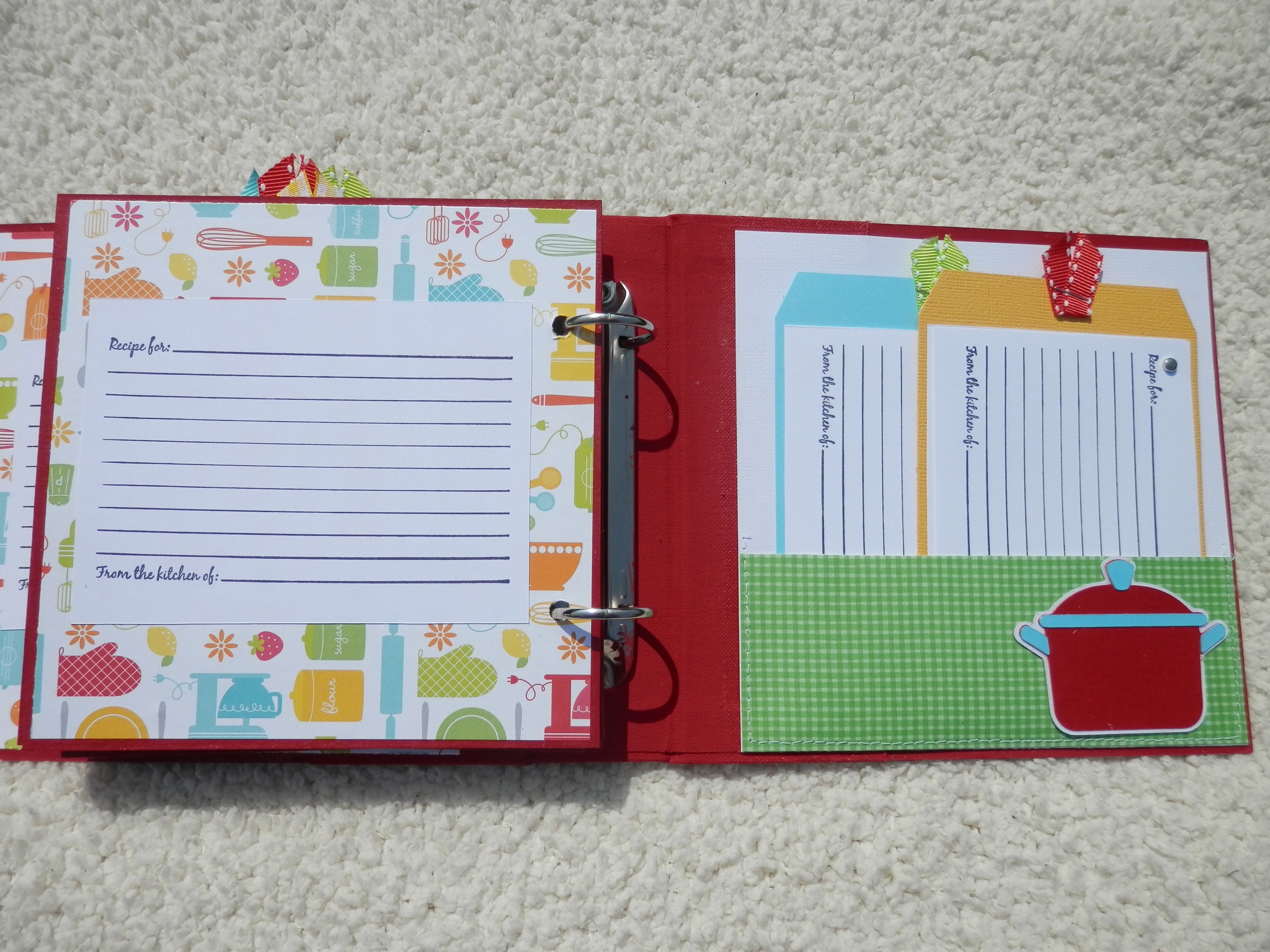 6x6 Recipe Scrapbook with Kitchen Word Art Red Album | Etsy