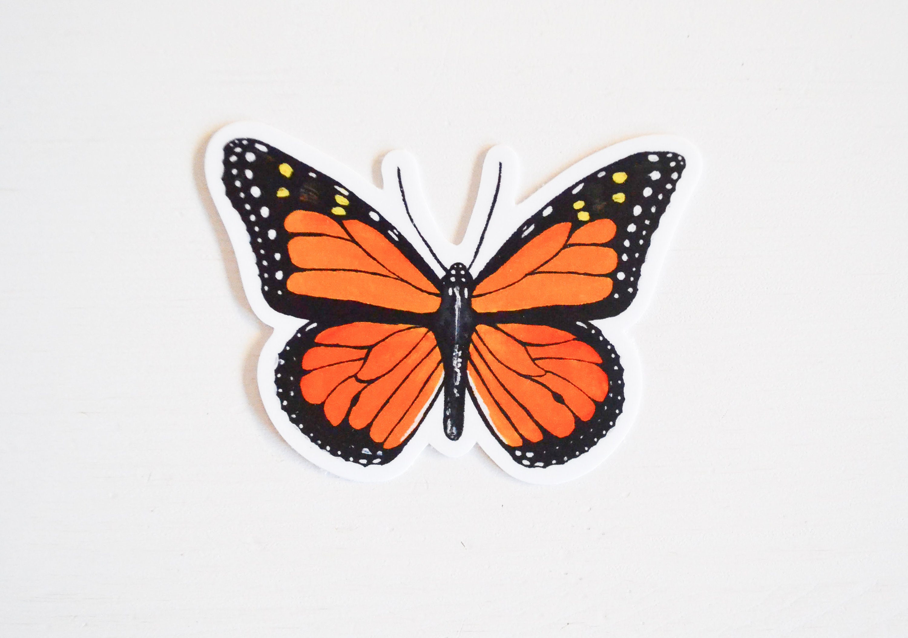 Monarch Butterfly Sticker Die Cut 3x2 Handmade | Etsy