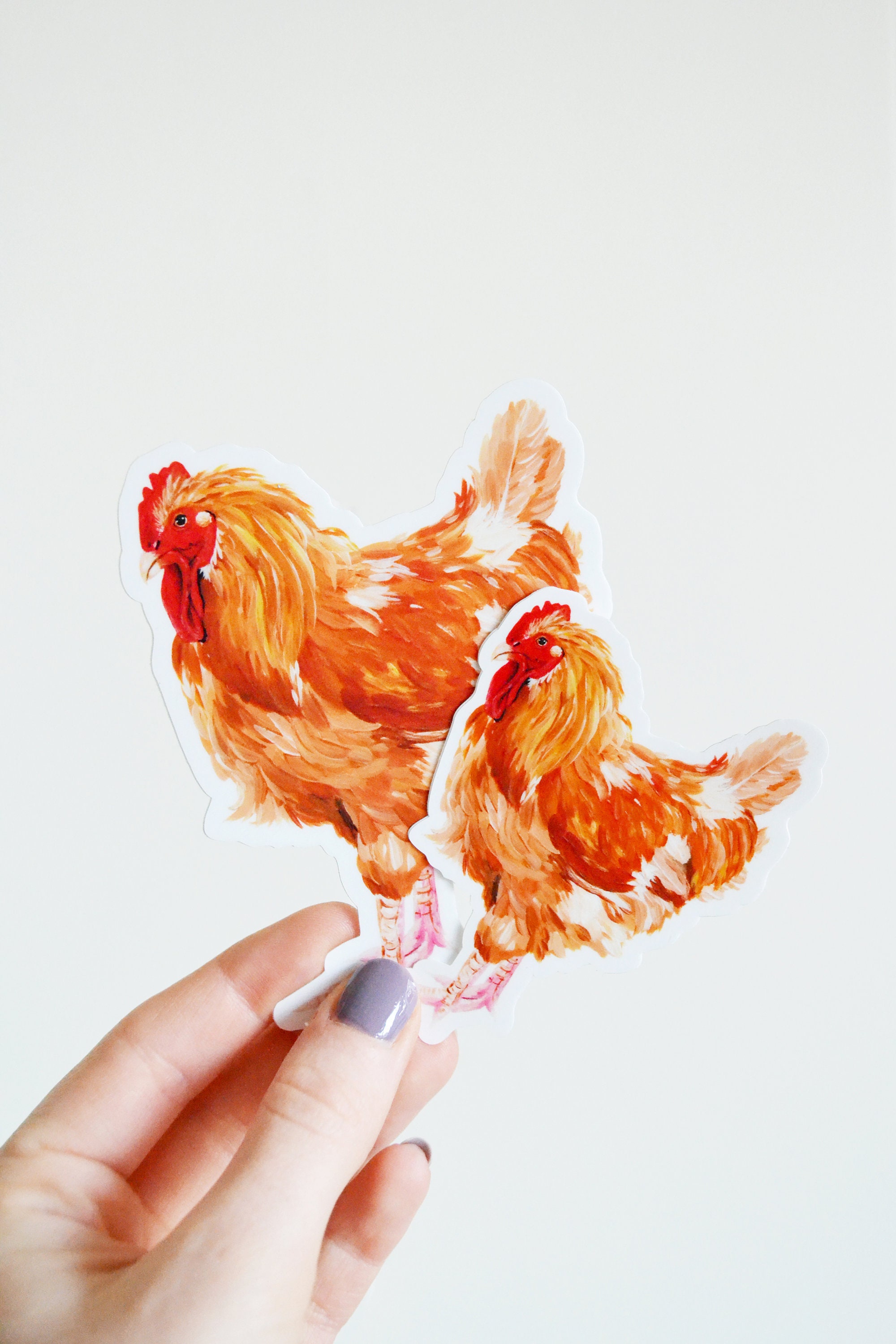 Large Rooster Sticker Die Cut 4x4 Handmade Vinyl | Etsy