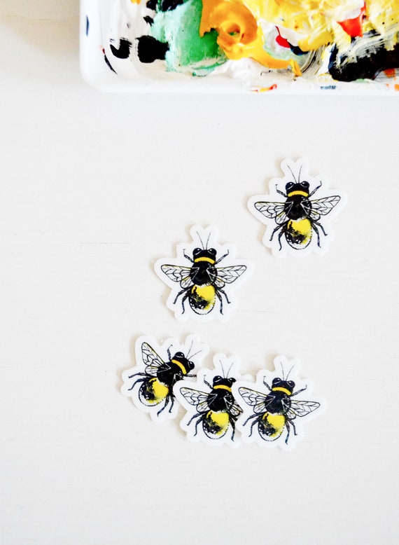 Tiny Bee Stickers 5-pack or 10-pack Die Cut 1x1 - Etsy