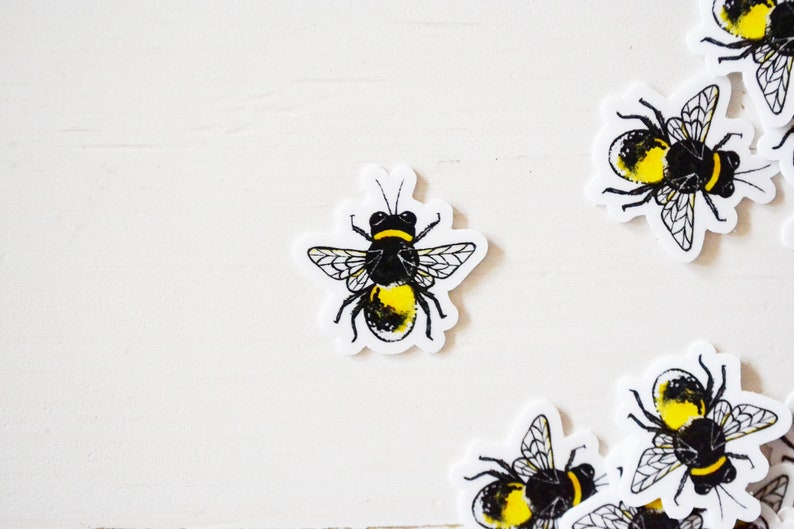 Tiny Bee Stickers 5-pack or 10-pack Die Cut 1x1 - Etsy