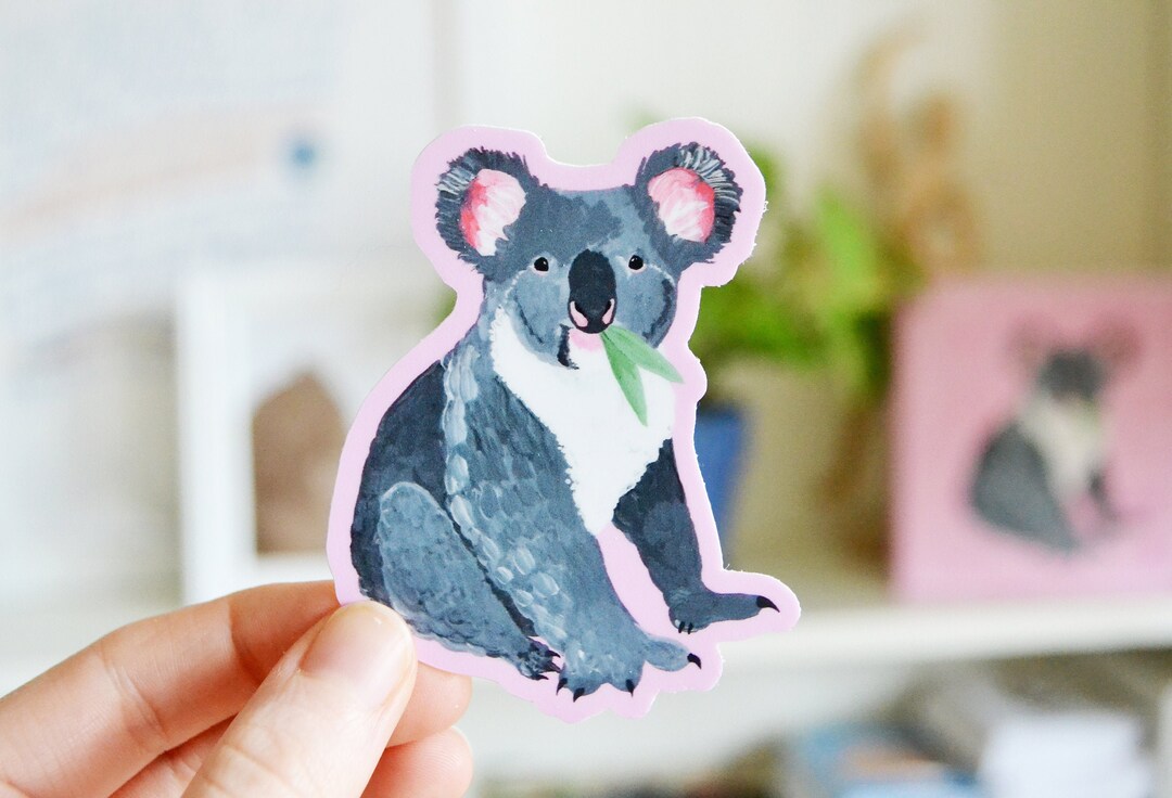 Koala Sticker, Die Cut 3"x2.34", Handmade Vinyl Sticker From Acrylic ...