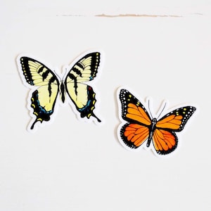 Yellow Swallowtail Butterfly Sticker, Die Cut 3"x2", Handmade Vinyl ...