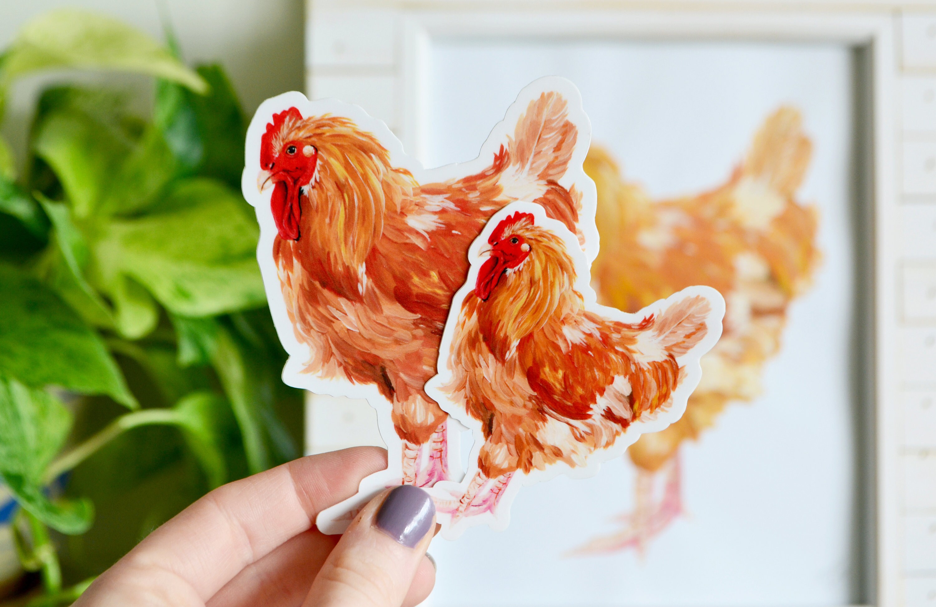 Large Rooster Sticker Die Cut 4x4 Handmade Vinyl | Etsy