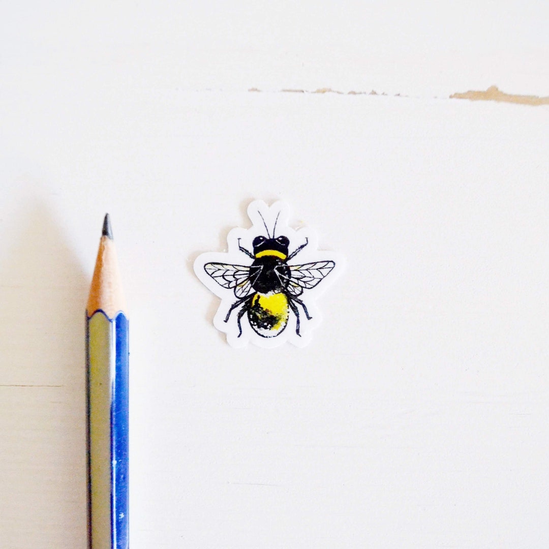 Tiny Bumblebee Sticker: Handmade Vinyl Die Cut (1"x1") - Etsy