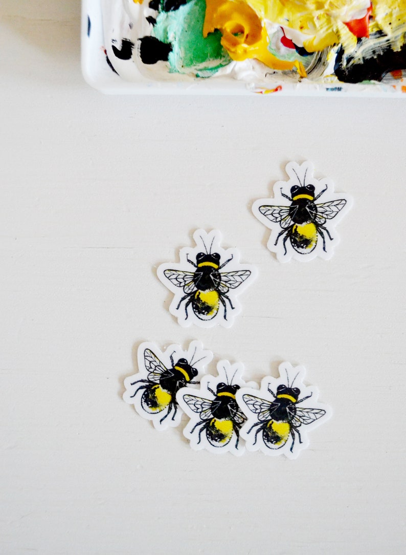 Tiny Bee Stickers 5-Pack or 10-Pack Die Cut 1x1 | Etsy