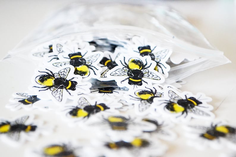 Tiny Bee Stickers 5-pack or 10-pack Die Cut 1x1 - Etsy