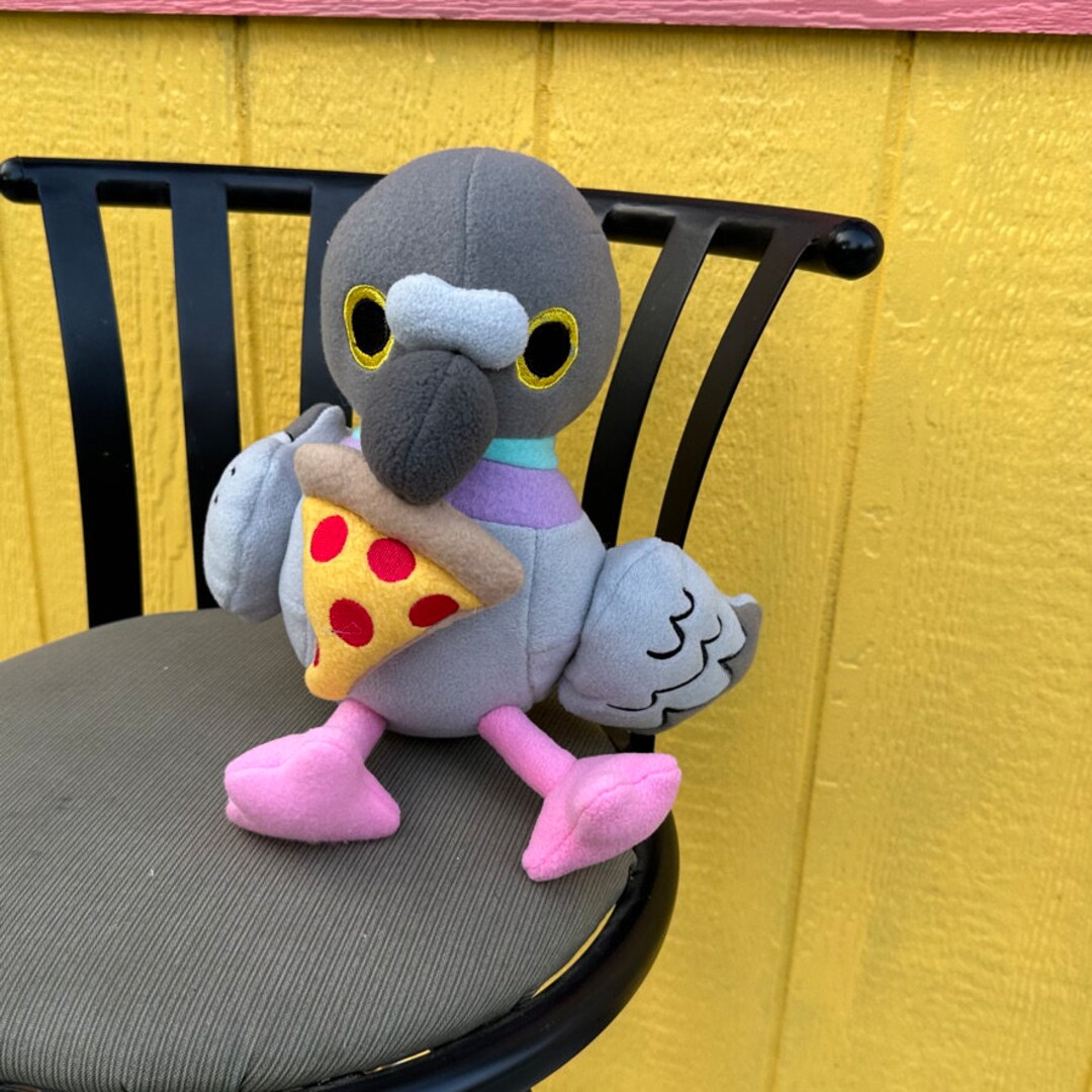 Pigeon Plush With Pizza, Plush Bird, Soft Cuddly Toy - Etsy
