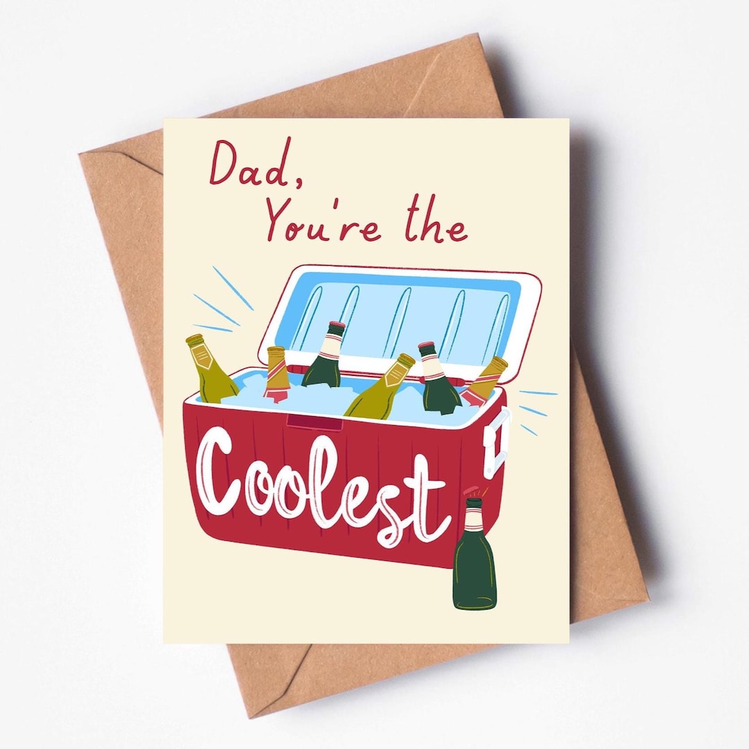 Dad You’re the Coolest Card – Funny Father’s Day Greeting Card for Dad ...