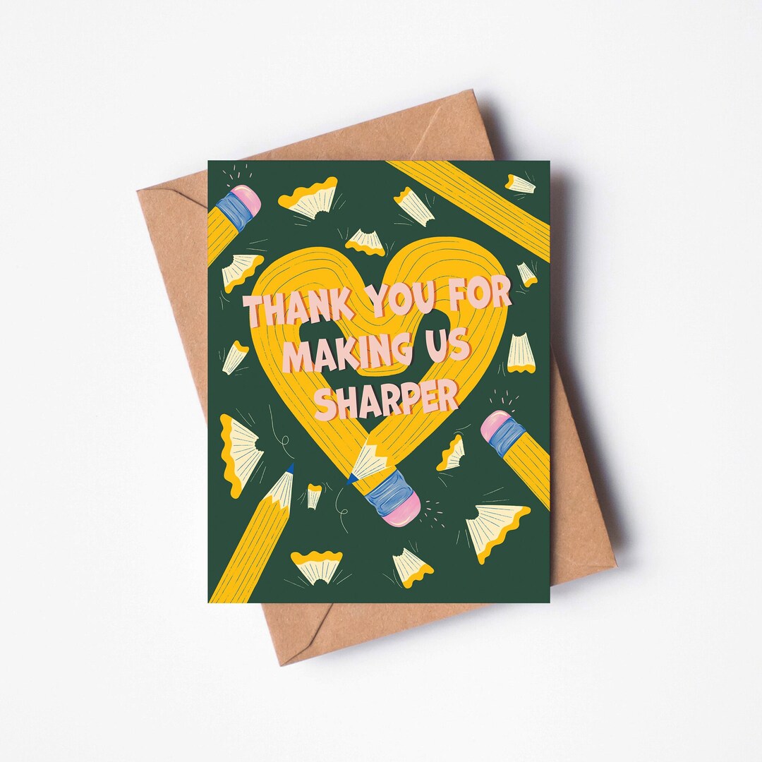 Thank You Teacher Card - 'making Us Sharper' Appreciation Card for ...