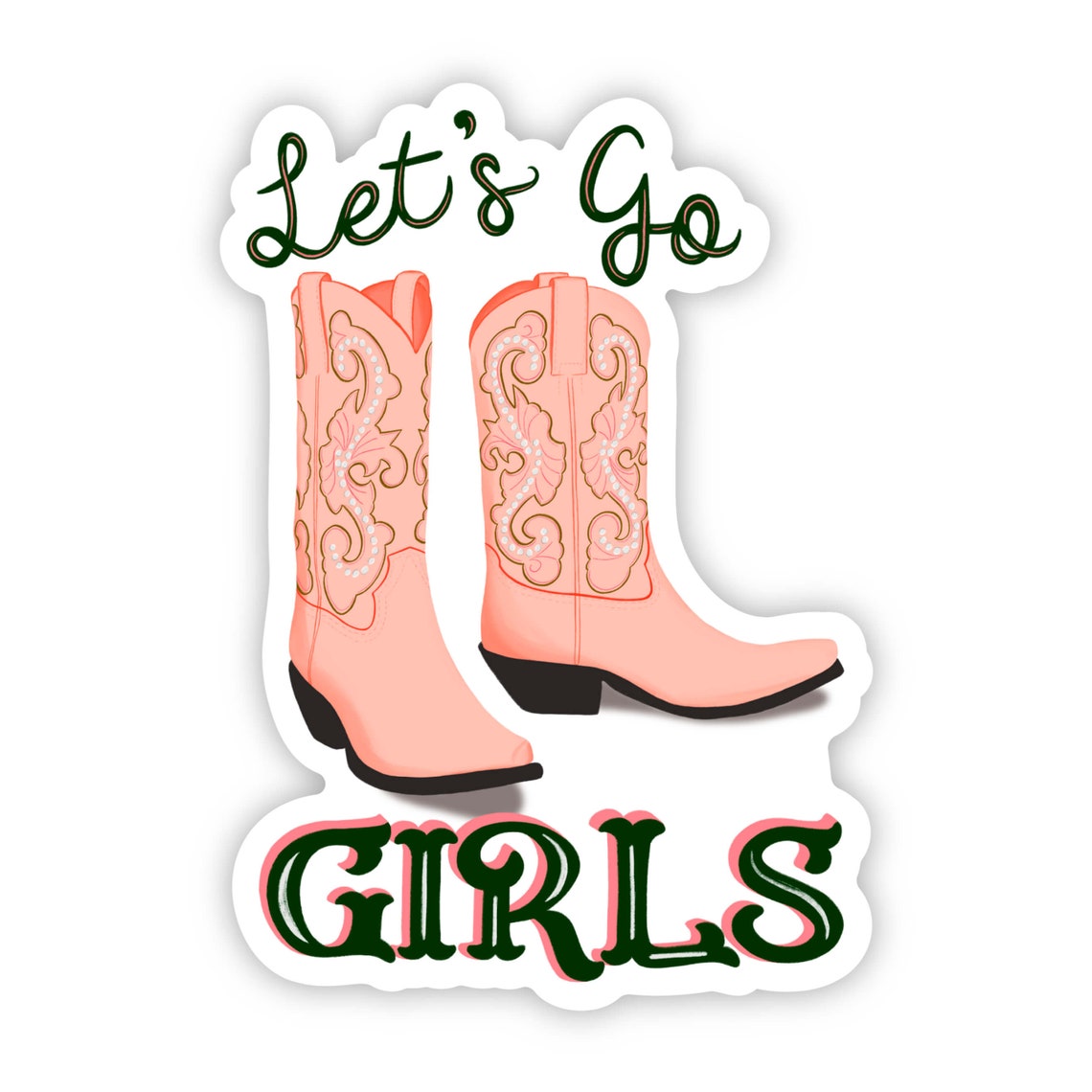 Let’s Go Girls Sticker, Cowgirl Sticker, Western Sticker, Hot Pink ...