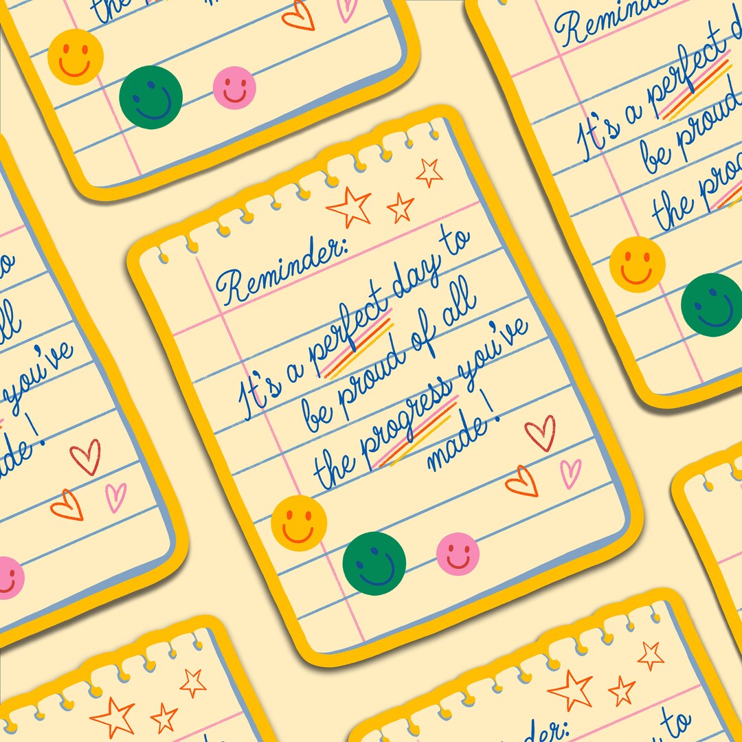 Motivational Progress Sticker, Be Proud of Your Progress, Cute Reminder ...