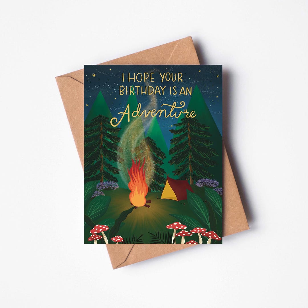 Adventure Birthday Card – Camping Birthday Greeting Card – Outdoor ...