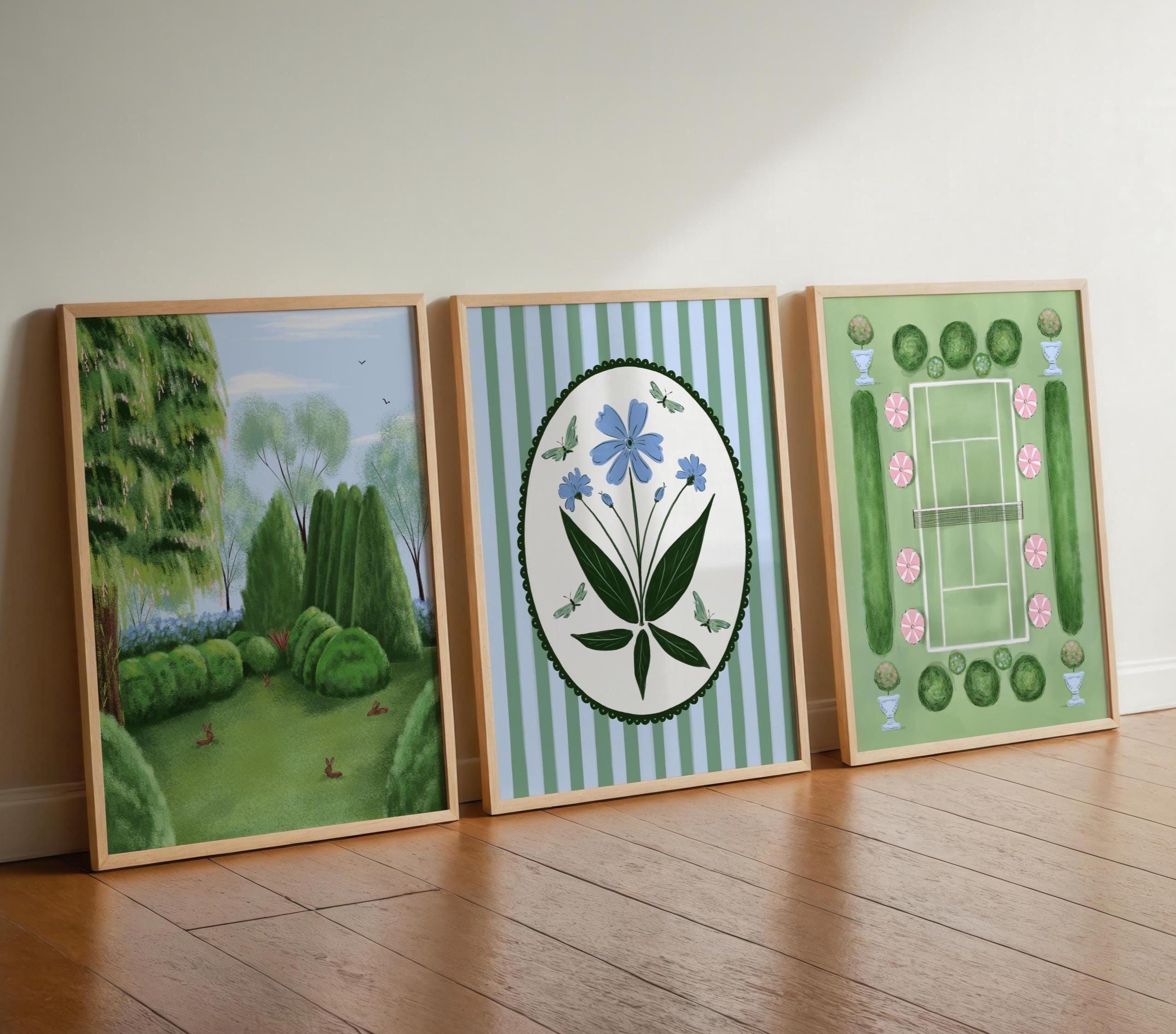 Whimsical Garden Tennis Court Art Print for Nursery or Kids Room Decor ...