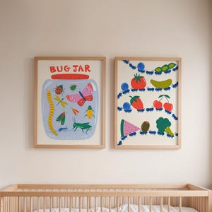 Bug Jar Insect Art Print for Kids – Colorful Playroom Wall Art, Nature ...