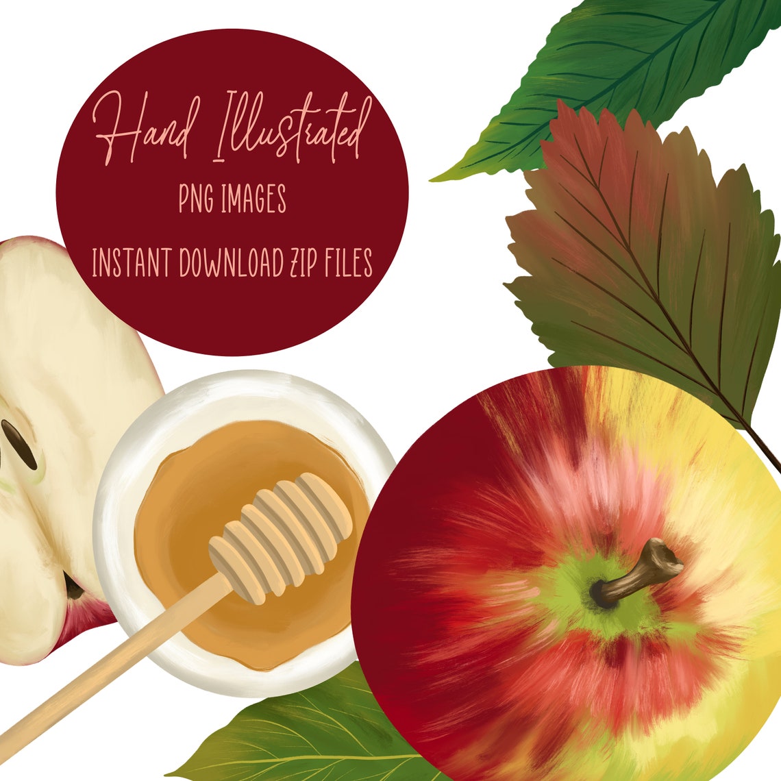 Autumn Apples Clip Art Set Fall Clip Art Images Fall - Etsy