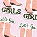 Lets Go Girls Sticker, Cowgirl Sticker, Western Sticker, Hot Pink ...