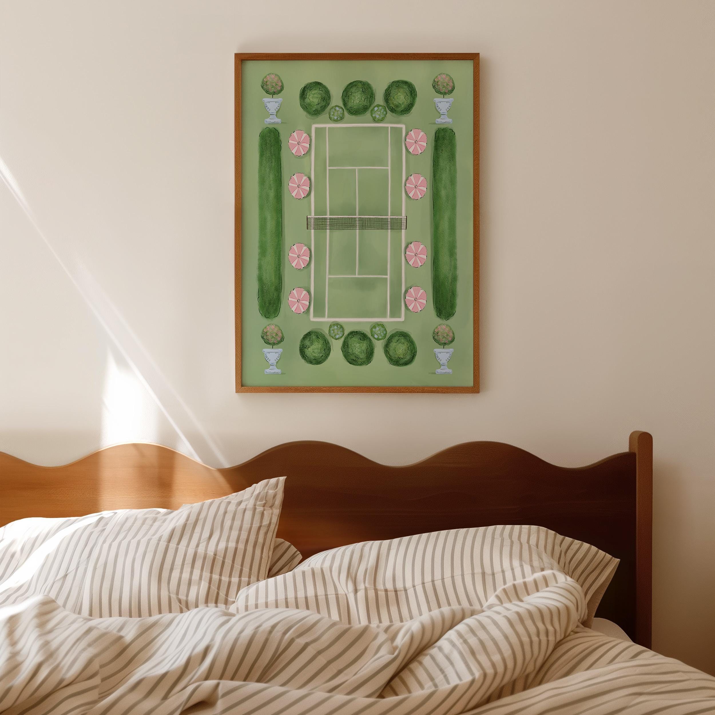 Whimsical Garden Tennis Court Art Print for Nursery or Kids Room Decor ...