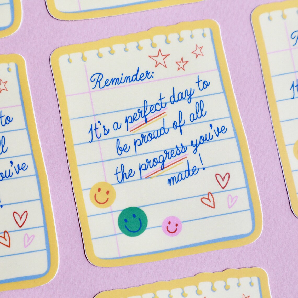 Motivational Progress Sticker, Be Proud of Your Progress, Cute Reminder ...