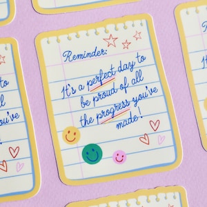Motivational Progress Sticker, Be Proud of Your Progress, Cute Reminder ...