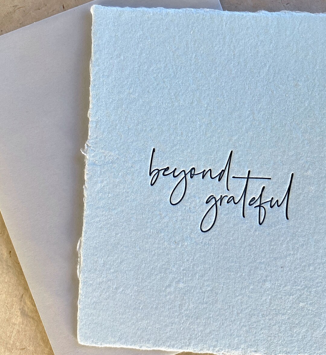 Thank You Greeting Card Beyond Grateful Letterpress-printed Handmade ...