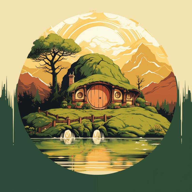 Digital Print Set of Lord of the Rings Hobbiton Shire Posters LOTR ...