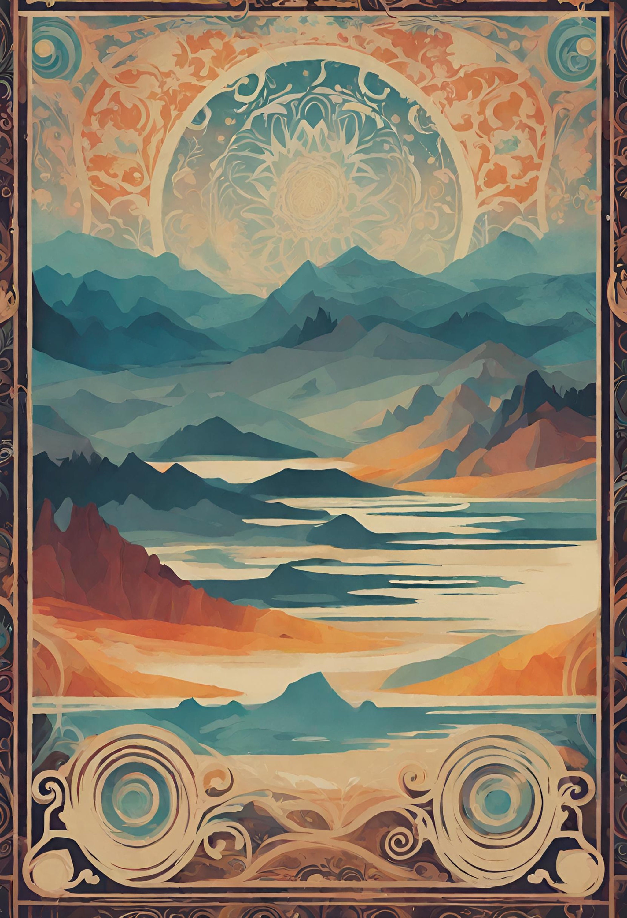 Digital LOTR Poster Bundle of Middle Earth in Abstract Boho Art Style ...