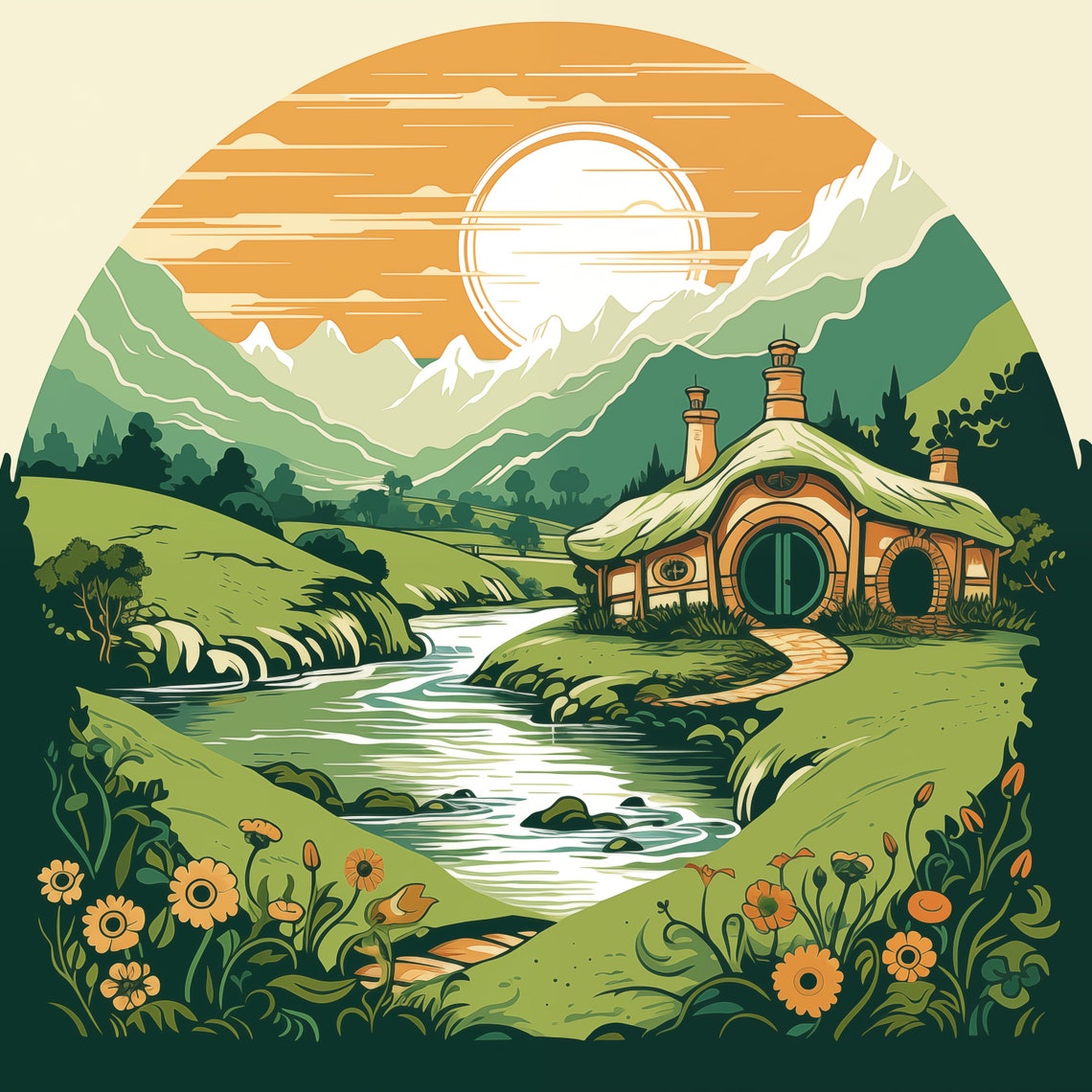 Digital Print Set of Lord of the Rings Hobbiton Shire Posters LOTR ...